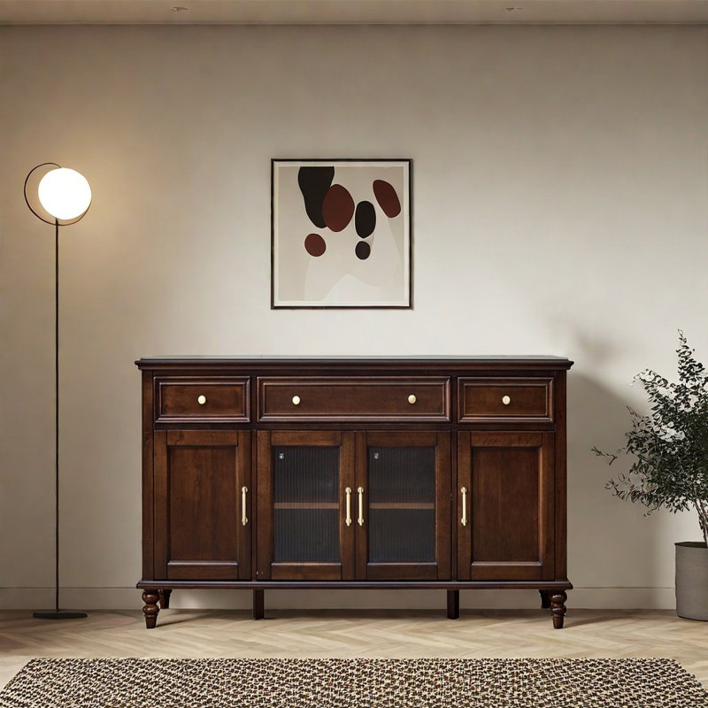 Retro Solid Wood Sideboard Cabinet